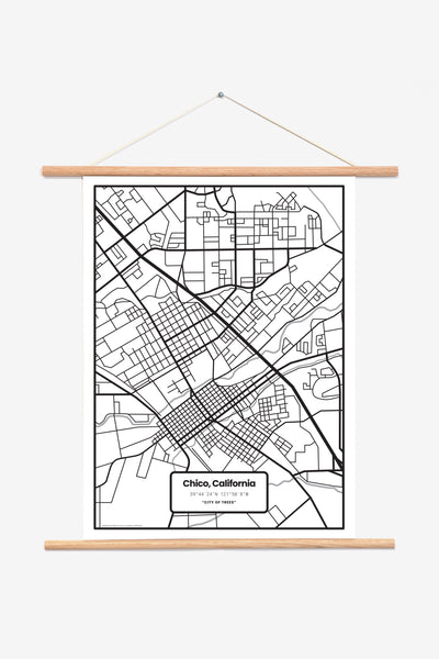 Chico Map Minimal Poster Print – Upper Park